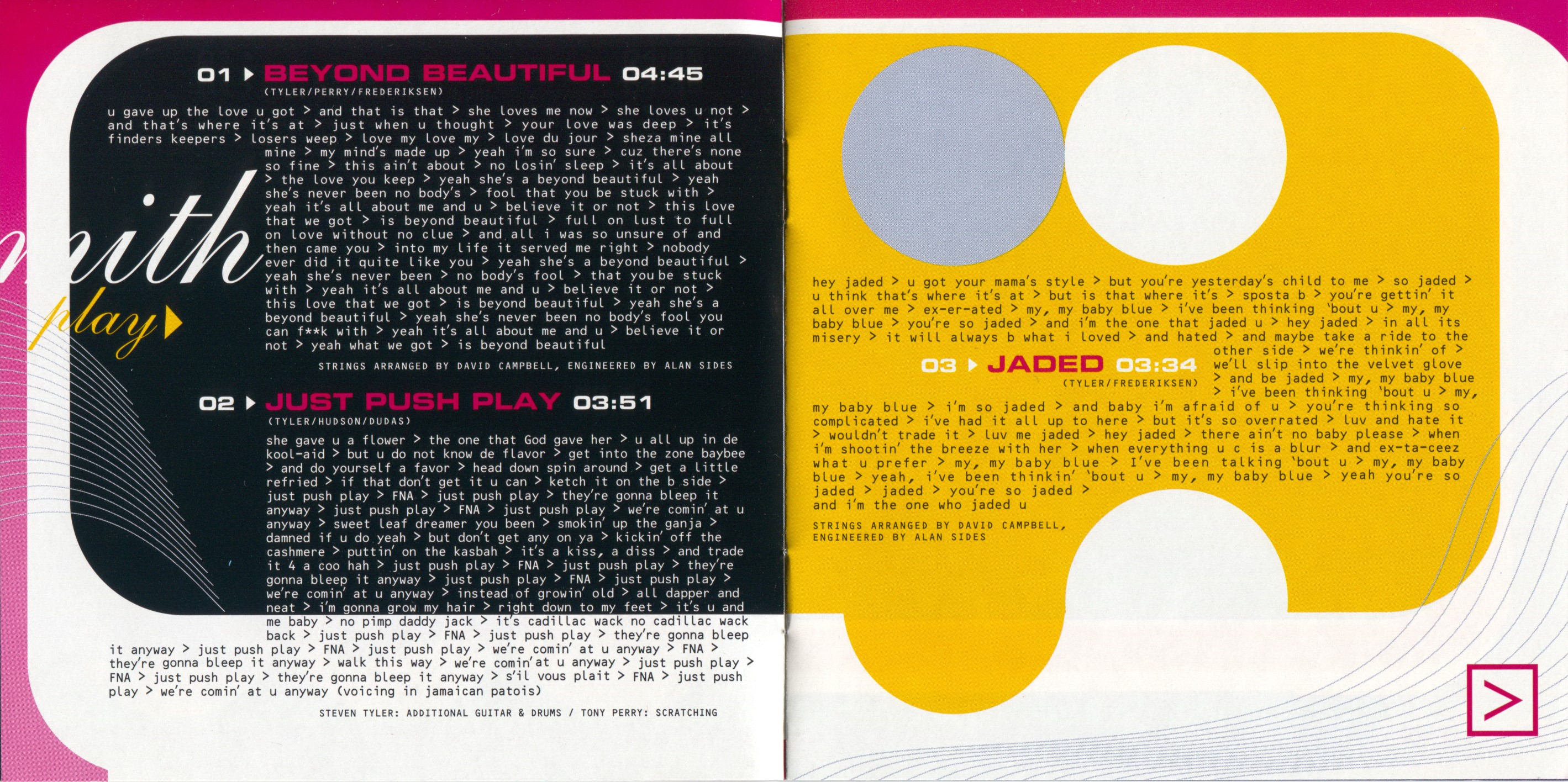 Aerosmith Just Push Play : Booklet02 us | CD Covers | Cover Century ...